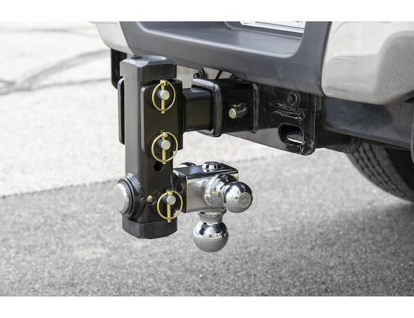 Adjustable Tri-Ball Hitch with Rotating Towing Balls for 2-1/2 Inch Hi ...