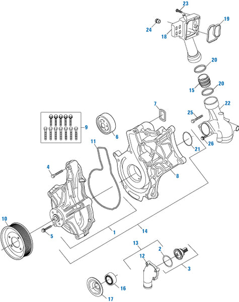 Water Pump Kit Volvo D13, Mack MP8 Engines Application – MiamiStar.com