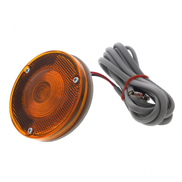 Lamp Amber Fits Mack 93in Pigtail Length 3.48in Lense O.D. (2) 8-32 Th ...