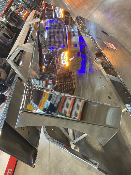 18" Universal Chrome Bumper Fits International 9370 2011+; Kenworth W9 ...