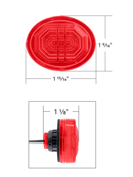 3 LED Oval Clearance/Marker Light-Red LED/Red Lens – MiamiStar.com