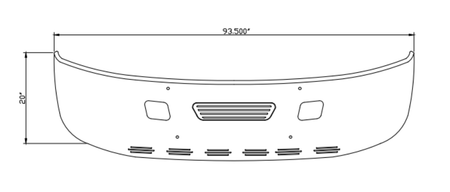 20” Chrome Bumper (International 4000, 4200, 4300, 4400, 8600) W/ Tow ...