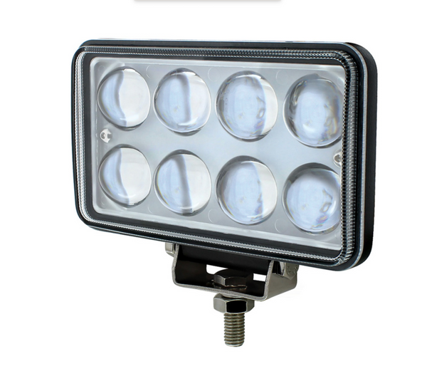 8 High Power LED Rectangular Work Light With Projector Lens 12-24V ...