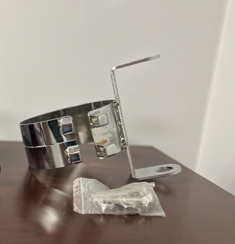 7" Stack Slide Mount Bracket 3" Wide Chrome Fits Kenworth & Peterbilt ...