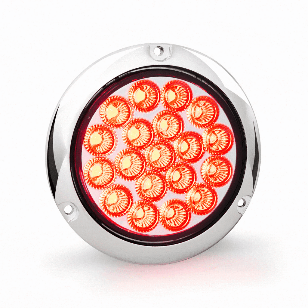4" Led Light With Flange Mount (Red/Green Clear Lens) – MiamiStar.com