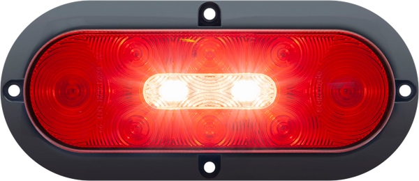 12-LED 6-in. red surface flange mount stop/turn/tail/back-up light, ha ...