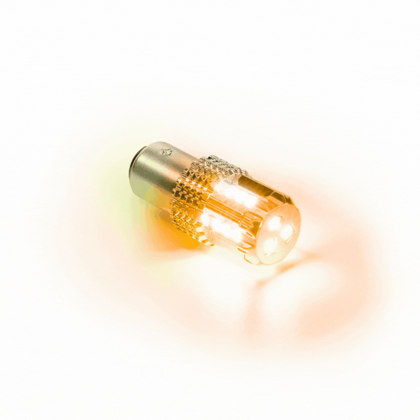 Amber / Purple 1157 - Dual Color 15 LED Bulb for Glass Lens Light (2nd ...