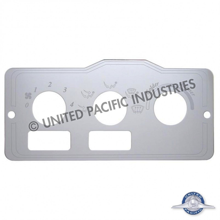Stainless A/C Control Plate - 2 Square Openings fits Peterbilt ...