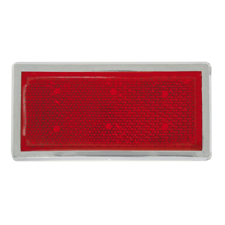 Rectangular Stick-On Red Reflector W/ Chrome Trim – MiamiStar.com