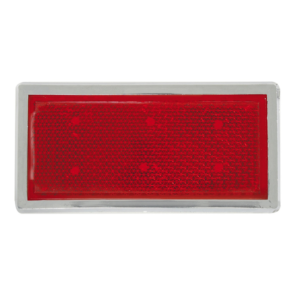 Rectangular Stick-On Red Reflector W/ Chrome Trim – MiamiStar.com