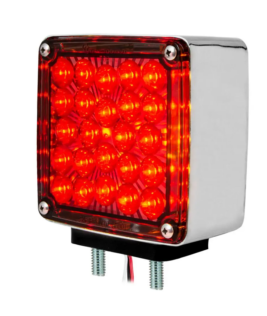 Dual Color Led 2-Pack Amber/Red LED Turn Signal Lights - 48 LED Round ...