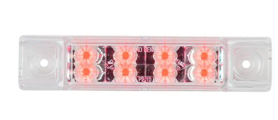 Red Clear 6" Rectangular Surface Mount Pearl Marker & Turn LED Light P ...