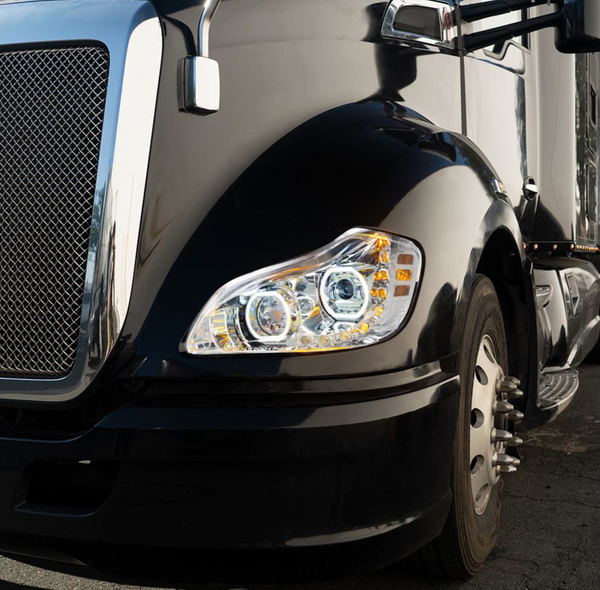 Chrome 10 LED Headlight for 2013-2021 Kenworth T680 - Passenger Side ...