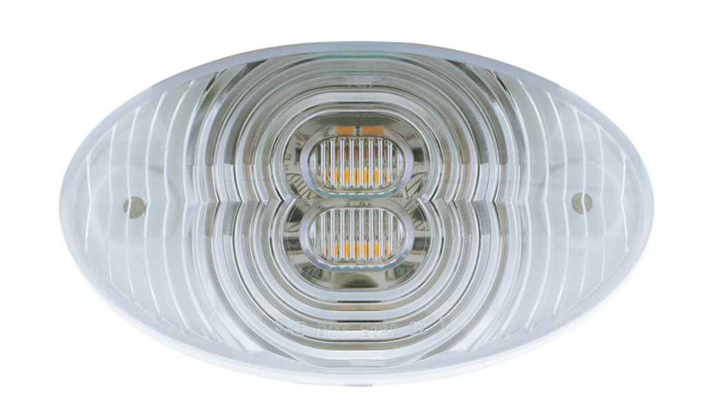 4 LED Fender Turn Signal Light For Freightliner M2-Amber LED/Clear Len ...