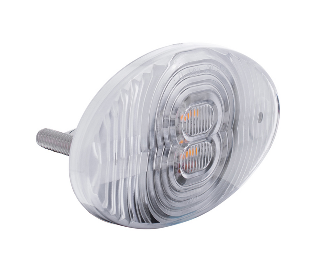 4 LED Fender Turn Signal Light For Freightliner M2-Amber LED/Clear Len ...