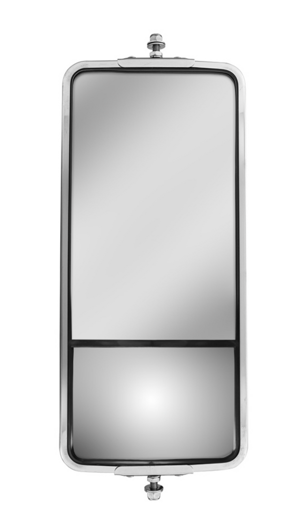 7" X 16" 430 Stainless Steel West Coast Style Mirror With Convex Lower ...