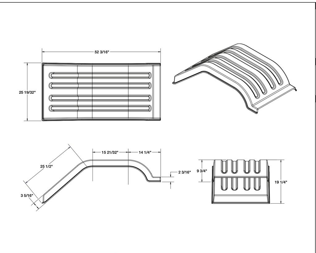 22.5" Spray Master ROF-22 Refuse Fender, Black, Single EACH – MiamiStar.com
