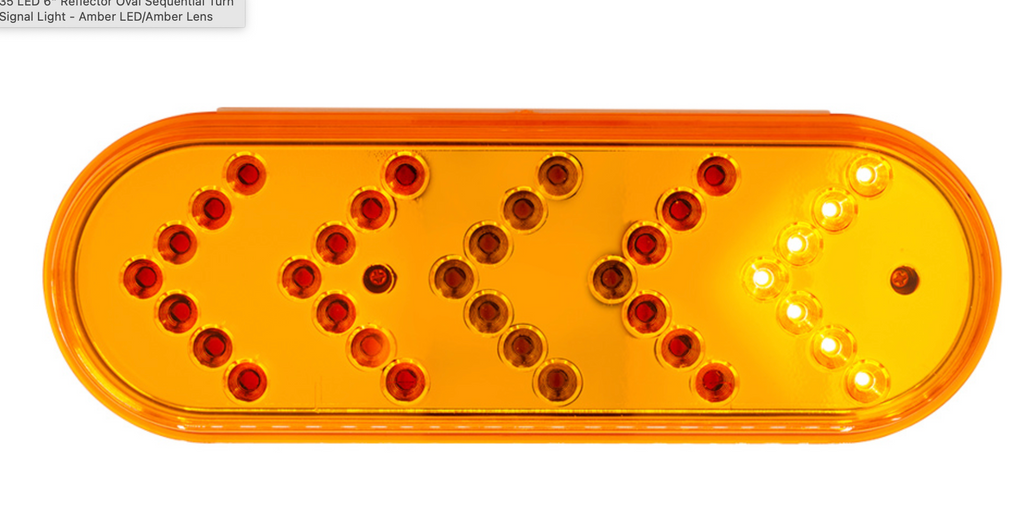 35 LED 6" Reflector Oval Sequential Turn Signal Light - Amber LED/Ambe ...