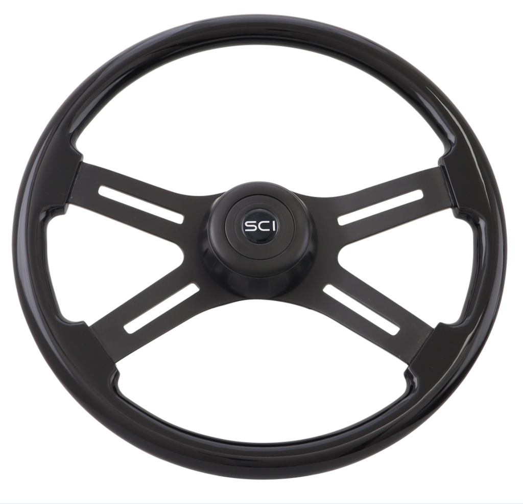 Midnight Black - 18" Black Rim, Matte Black 4-Spoke w/Slot Cut Outs, M ...