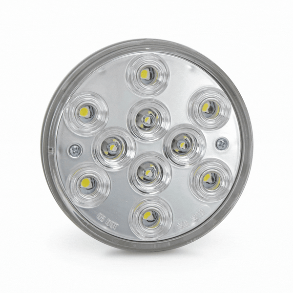 4" Round Light LED Dual Color Red/White And Strobe White 12/24V ...