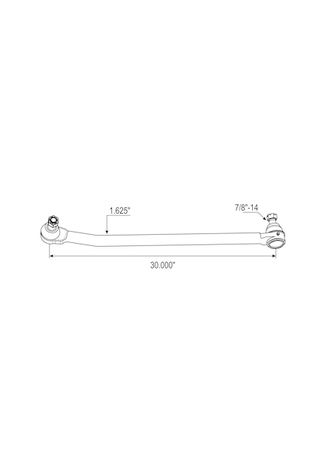 Drag Link Assembly Multiple fits Kenworth T600, T660, T700, T2000& Pet ...